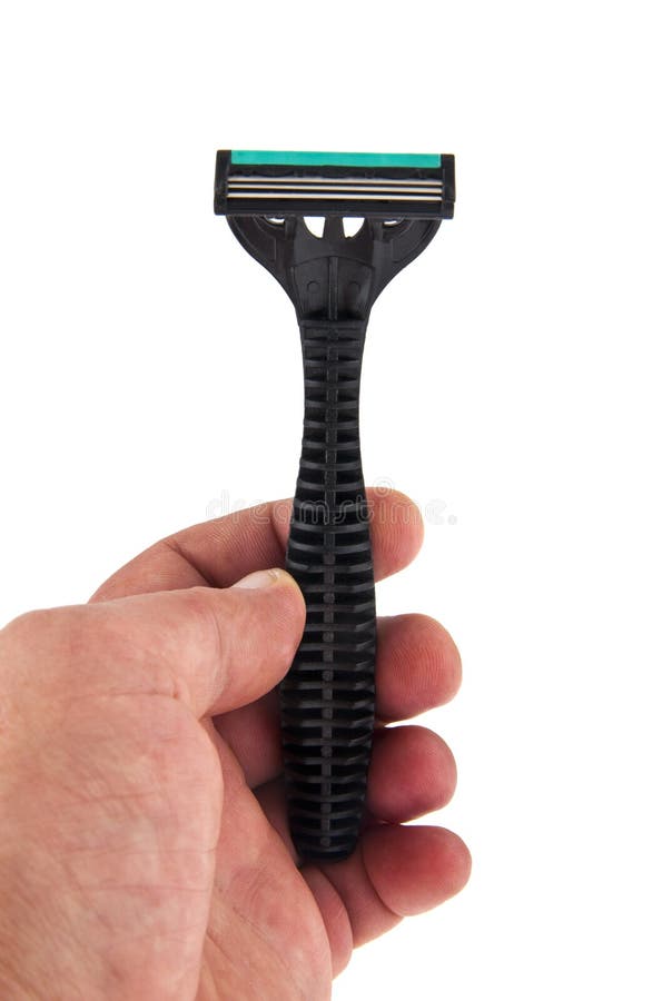 Razor in man hand stock photo. Image of beard, edge, care - 14151826