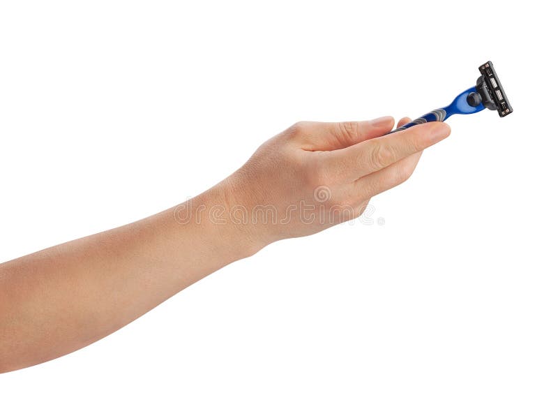 Razor in hand stock photo. Image of shave, handle, single - 230456322