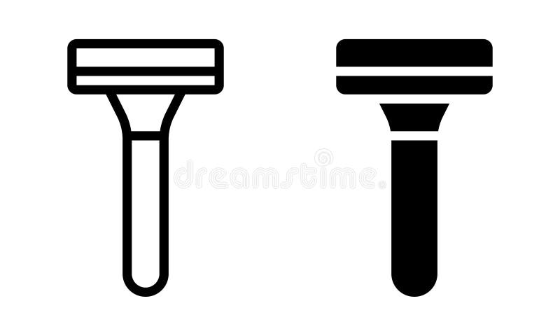 Razor Icon with Outline and Glyph Style. Stock Vector - Illustration of ...