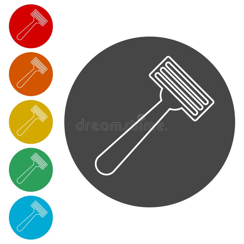 Simple Razor Icon with Shadow Stock Vector - Illustration of hair ...