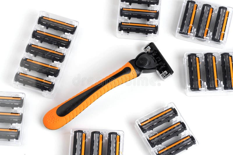 Razor Isolated on White Background. Shaving Tool for Men Stock Photo ...