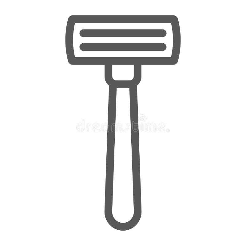 Razor Line Icon, Barber and Blade, Shaver Sign, Vector Graphics, a ...
