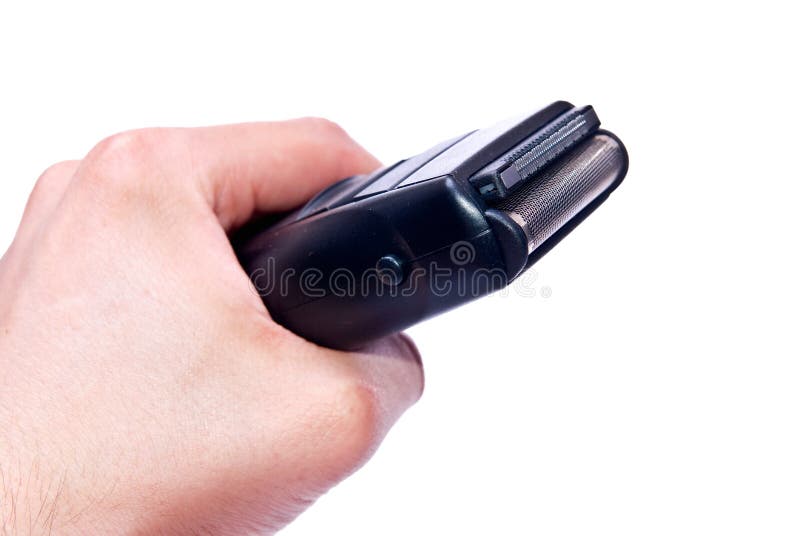 Razor in man hand stock photo. Image of beard, edge, care - 14151826