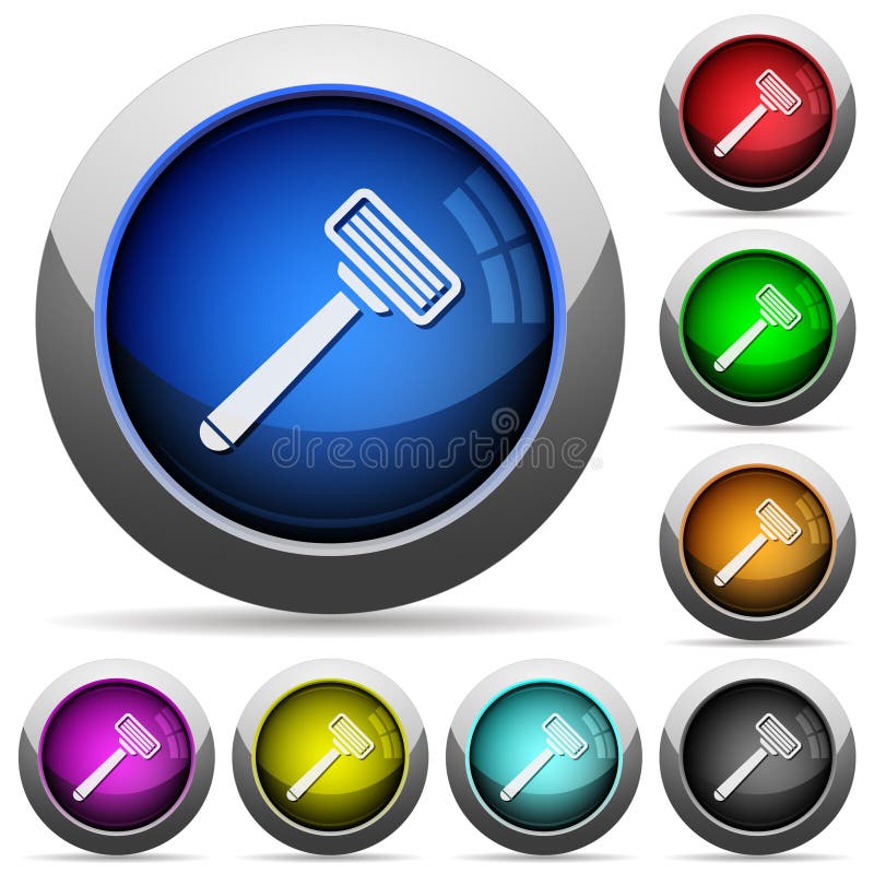 Razor round glossy buttons stock vector. Illustration of icons - 190107340