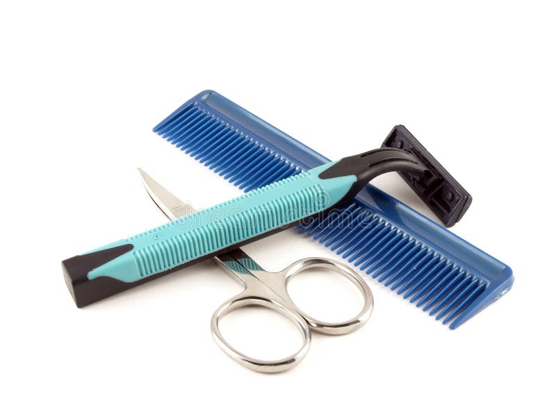 Razor, scissors and comb stock image. Image of combing - 13522051