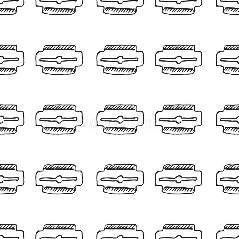 Razor Seamless Pattern Isolated on White Background Stock Vector ...