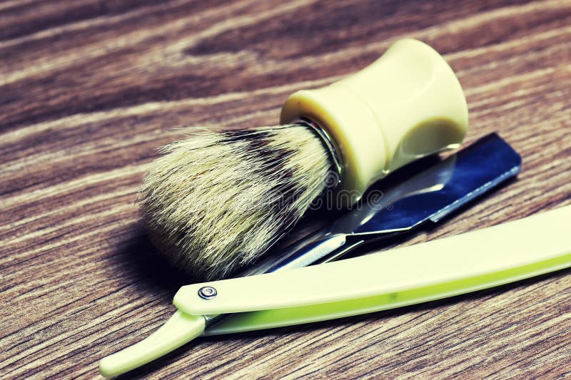 Razor sharp soap brush stock photo. Image of hygiene - 79265212