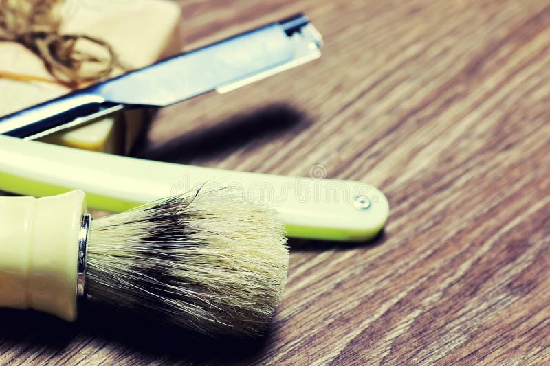 Razor sharp soap brush stock image. Image of bristle - 79265229