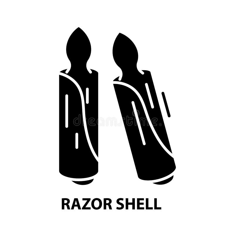 Razor Shell Icon, Black Vector Sign with Editable Strokes, Concept ...