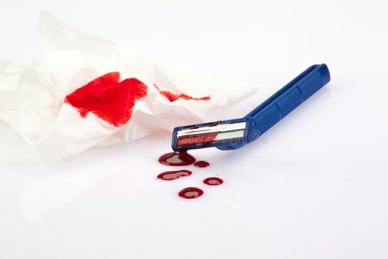 Razor with blood stock photo. Image of male, cosmetics - 15209098