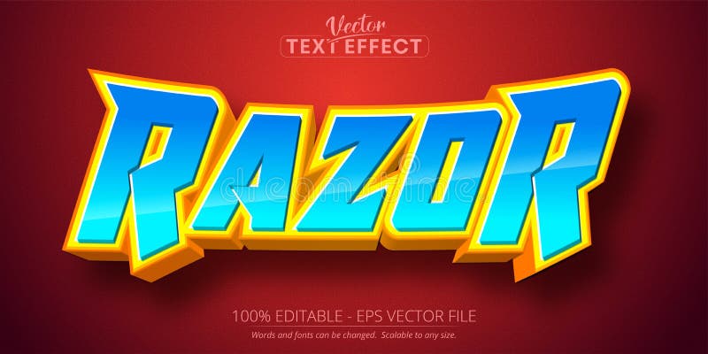 Razor Text, Cartoon Style Editable Text Effect Stock Vector ...
