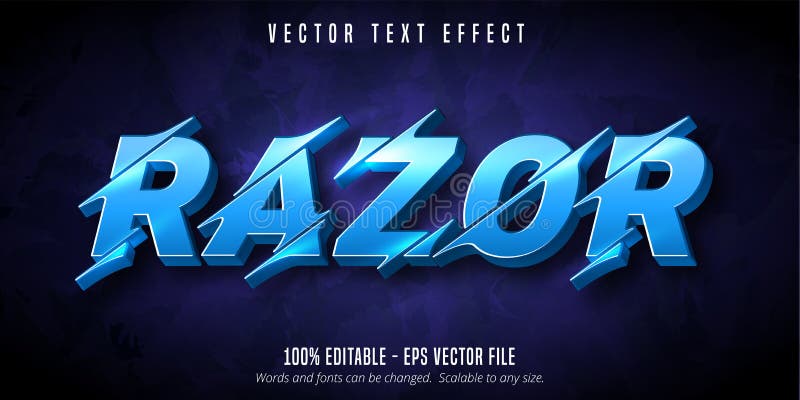 Razor Text, Cutout Style Editable Text Effect Stock Vector ...