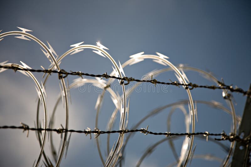 Razor Wire Security Fence_02 Stock Photo - Image of wire, corner: 1366824