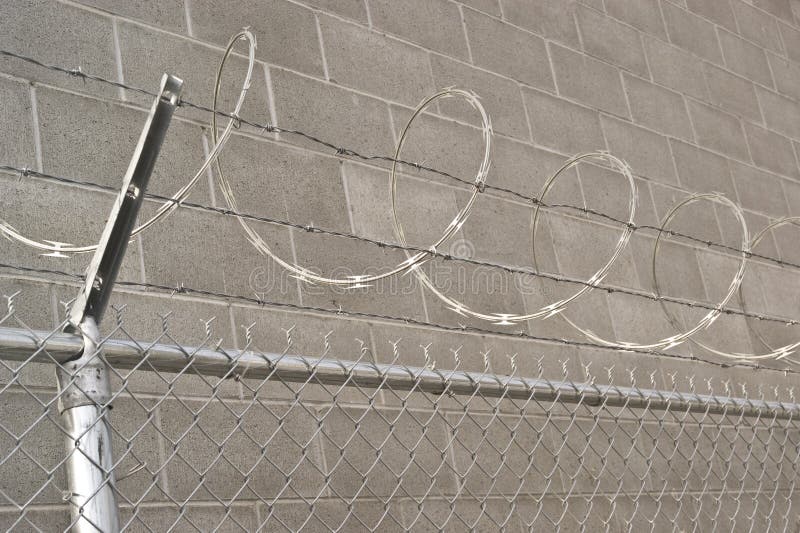 Razor Wire Chain Link Fence Stock Photo - Image of coil, wall: 8610214