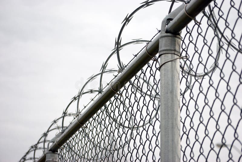 Razor wire fence stock photo. Image of jail, sharp, abstract - 4644436