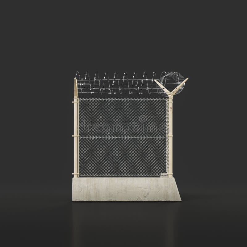 Razor Wire Fence Concrete Base Block, Military and Prison Security ...