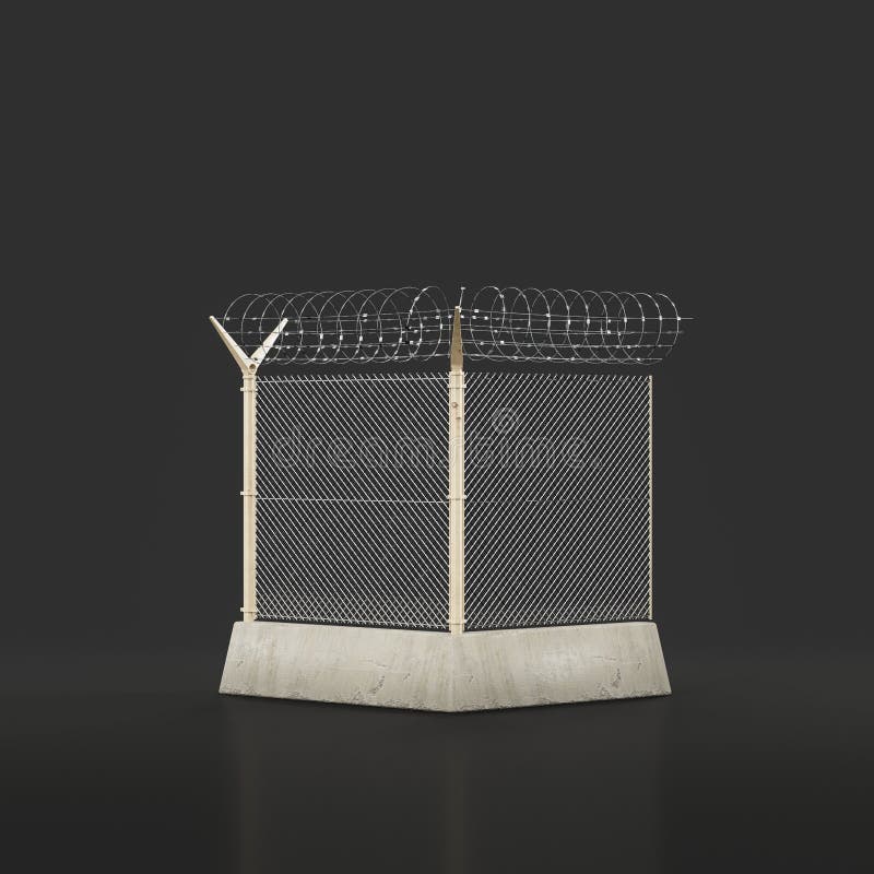 Razor Wire Fence Concrete Base Block, Military and Prison Security ...