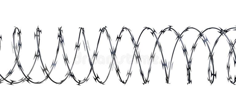 Razor Wire Front stock illustration. Illustration of barrier - 33738713