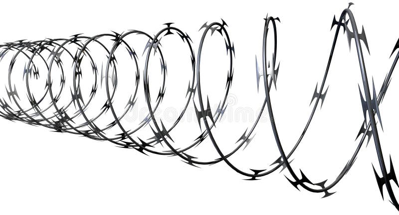 Razor Wire Perspective stock illustration. Illustration of empty - 33738741