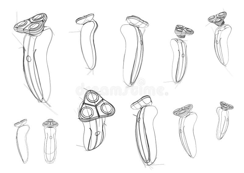 Razors hand drawing stock illustration. Illustration of background ...