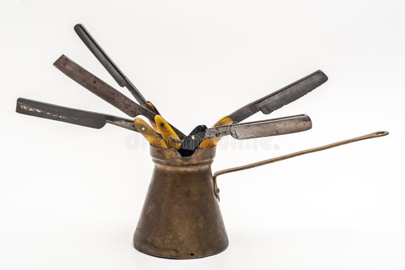 Two Old Rusty Razors Isolated Stock Photo - Image of antique, tool: 9046432