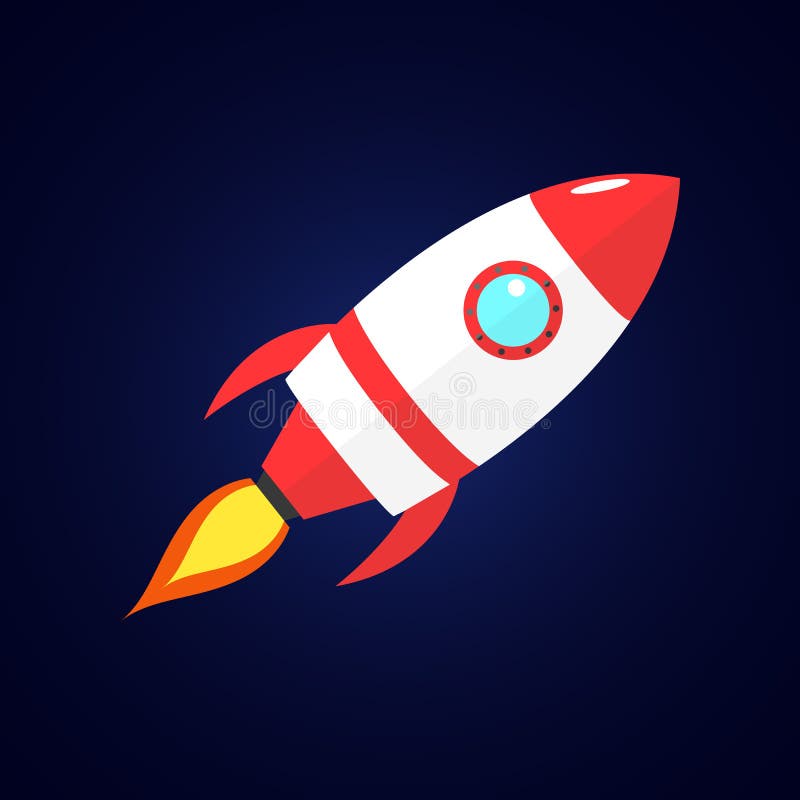 Razzo Rosso Nello Spazio Spaceship Illustrazione Vettoriale ...