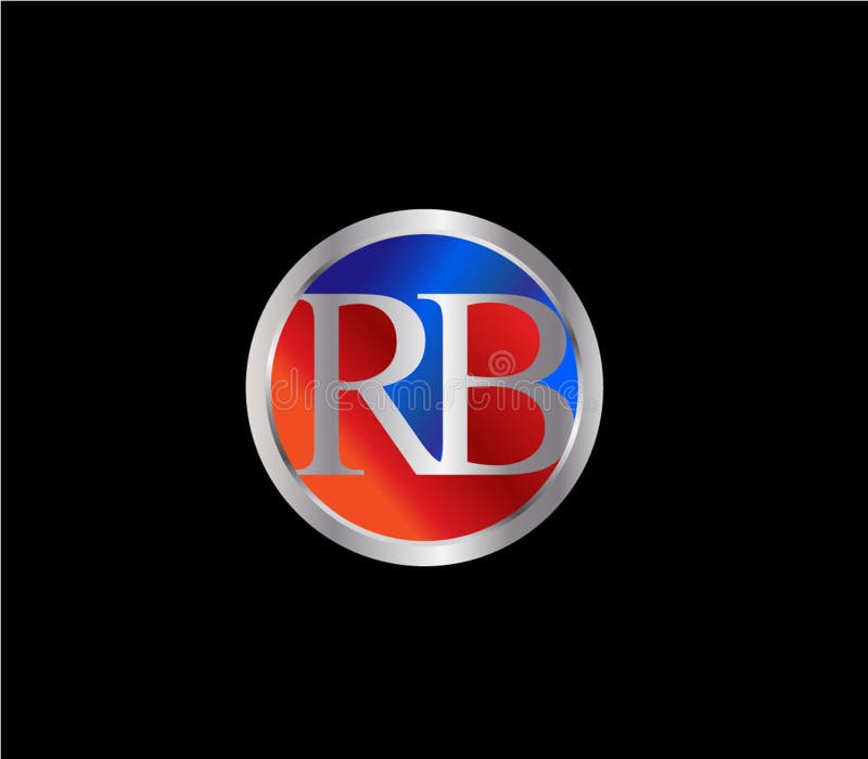 RB Initial Circle Shape Red Blue Silver Color Later Logo Design Stock ...