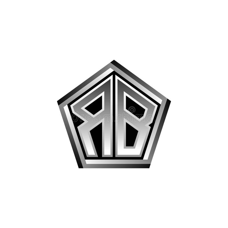 RB Logo Monogram Silver Geometric Modern Design Stock Vector ...