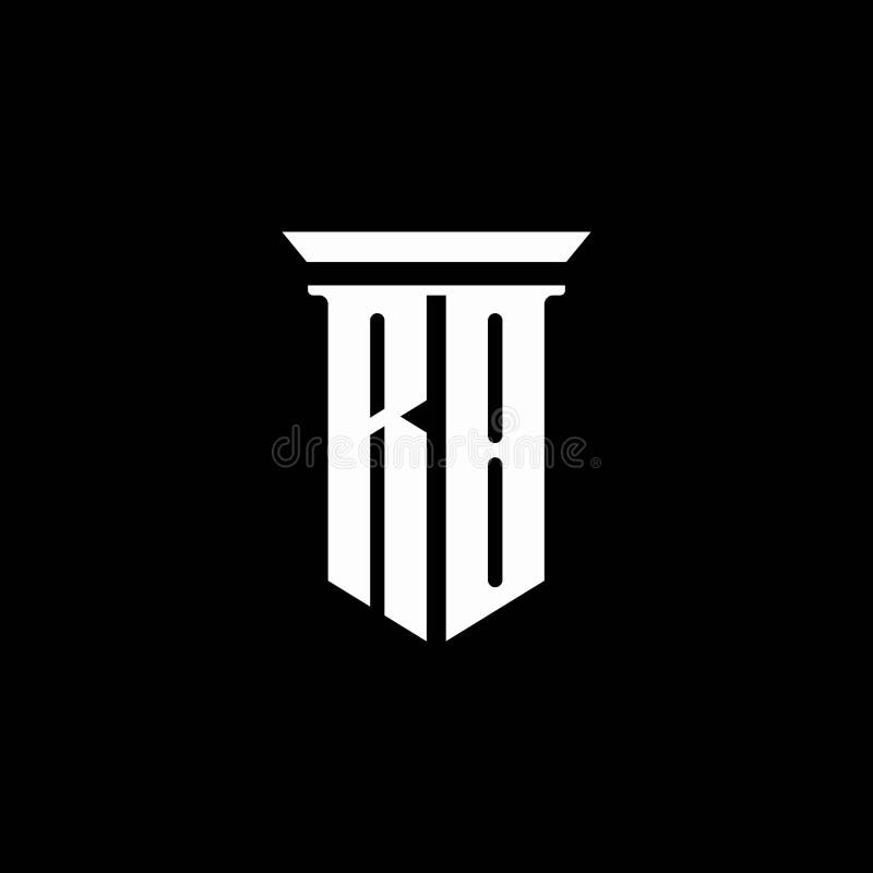 RB Monogram Logo with Emblem Style Isolated on Black Background Stock ...