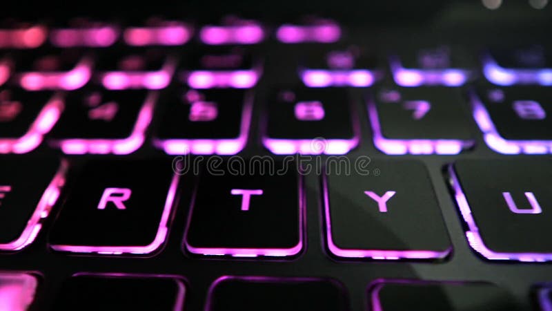 The RBG Backlight for Laptop Keyboard Stock Footage - Video of tech ...