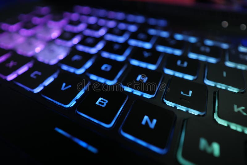 The RBG Backlight for Laptop Keyboard Stock Image - Image of technology ...