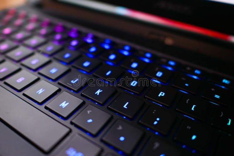 The RBG Backlight for Laptop Keyboard Stock Image - Image of tech ...