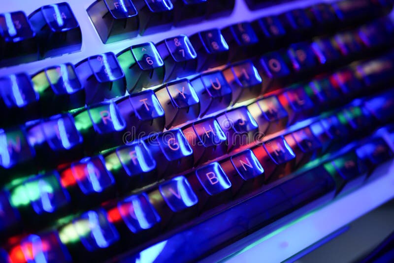 The RBG Backlight for Laptop Keyboard Stock Photo - Image of gamer ...