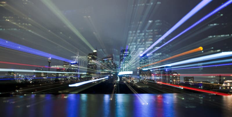 RBG Towers Blur stock image. Image of neon, abstract - 19508351