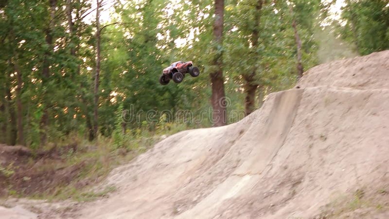 RC Buggy Car Model Jump in Slow Motion. Stock Video - Video of fast ...