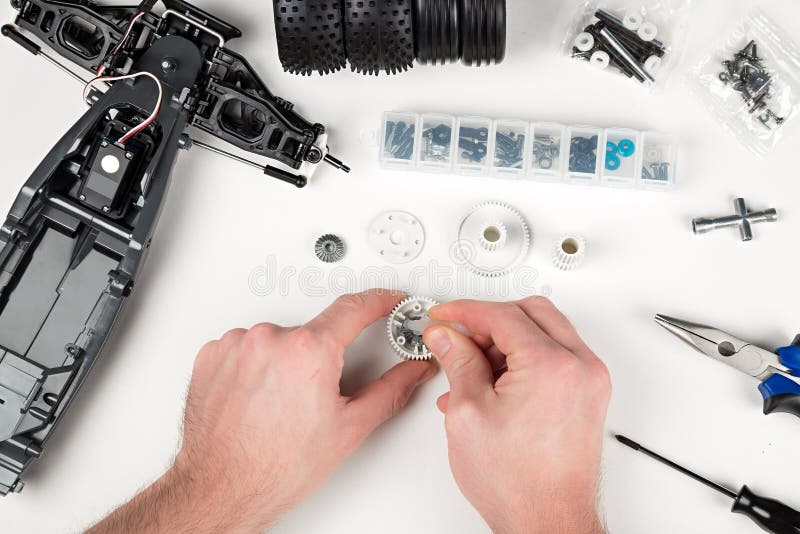 Rc car assembly gear stock image. Image of pliers, play - 48813187
