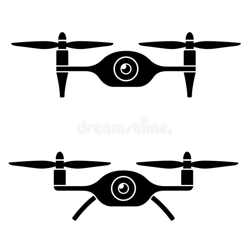 Rc Drone Quadcopter Black Symbol Stock Vector - Illustration of ...