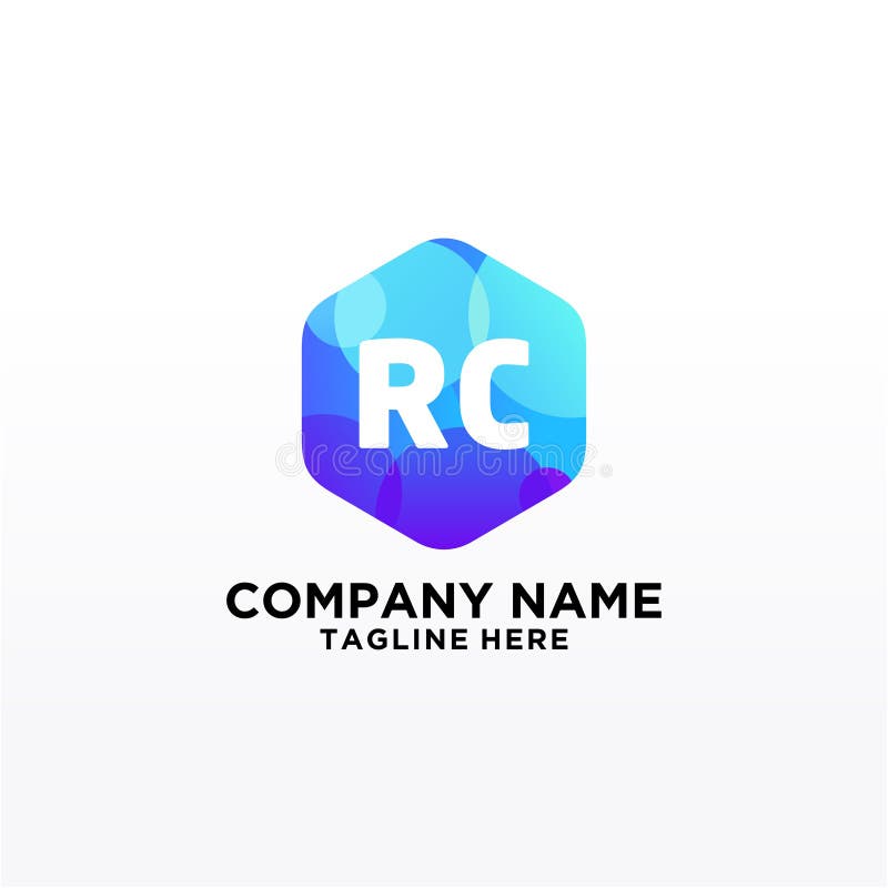 RC Initial Logo with Colorful Circle Template Vector Stock Vector ...