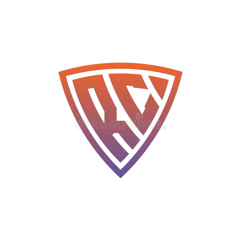 RC Logo Shield Monogram Gradient Style Design Stock Vector ...