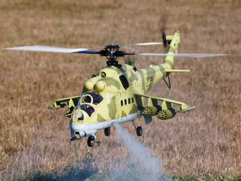 RC Model Hind Scale Model Helicopter Stock Photo - Image of flight ...