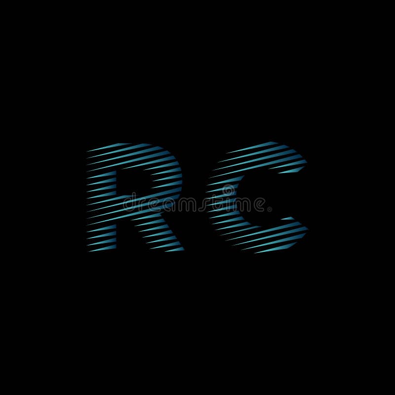 RC Monogram Lines Style Blue Light Vector Stock Vector - Illustration ...