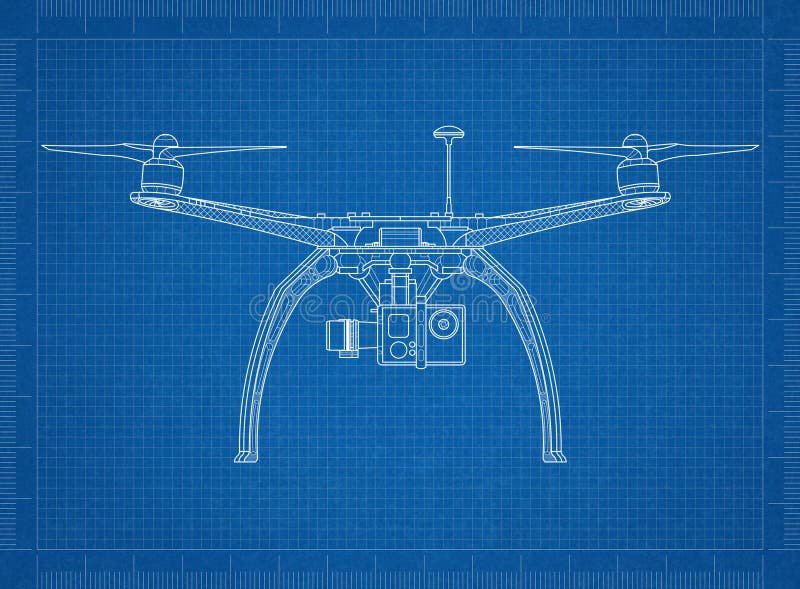 RC-quadcopter Brummen Plan stock abbildung. Illustration von ...