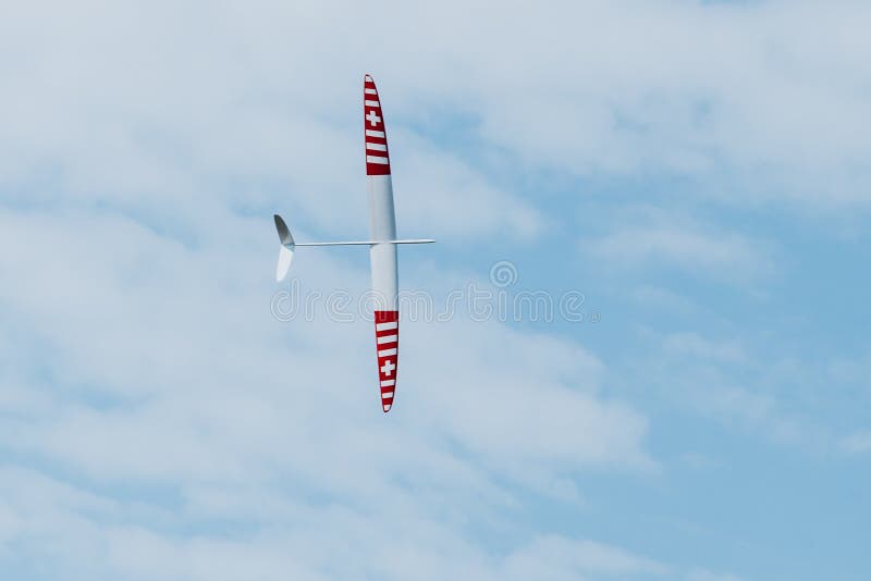 RC Soaring Plane on Blue Sky Stock Image - Image of gliding, outdoor ...
