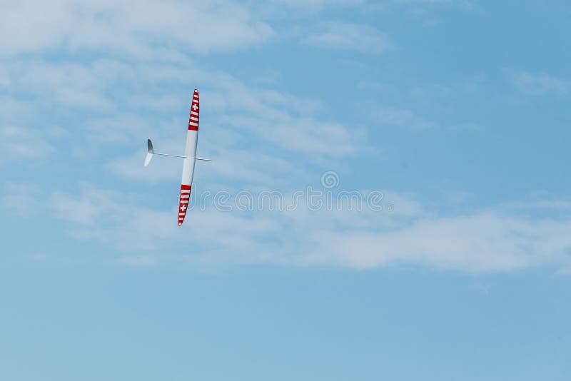 RC Soaring Plane on Blue Sky Stock Photo - Image of gliding, wind: 84197146