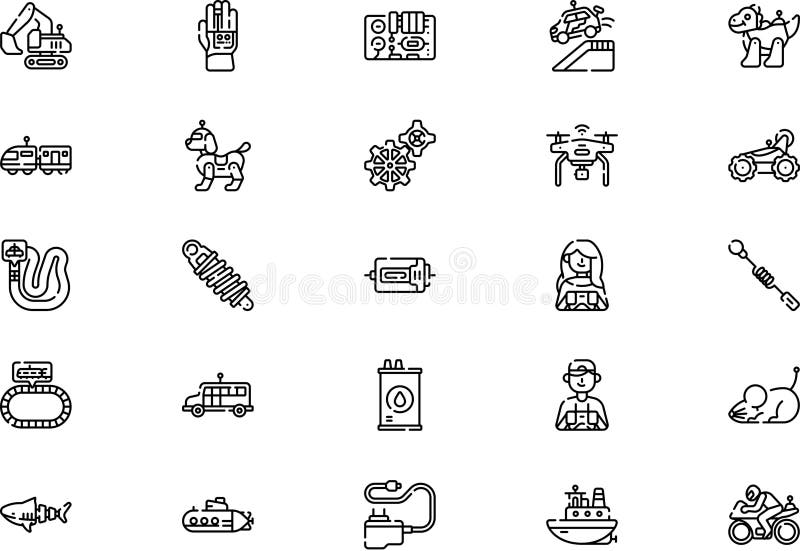 Rc Toys Icons Collection is a Vector Illustration with Editable Stroke ...