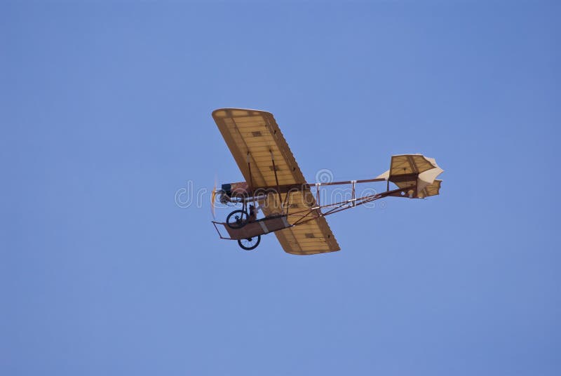 Rc Vintage Airplane in High Flying Stock Photo - Image of homemade ...