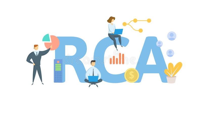 RCA, Root Cause Analysis. Concept with Keywords, People and Icons. Flat ... RCA, Root Cause Analysis. Concept with Keywords, People and Icons. Flat ...