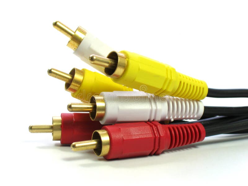 RCA-style a/V cables stock image. Image of hdtv, definition - 381747