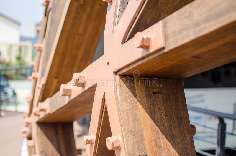 Rchitecture of a Modern Building, Supported by Wooden Elements and with ...