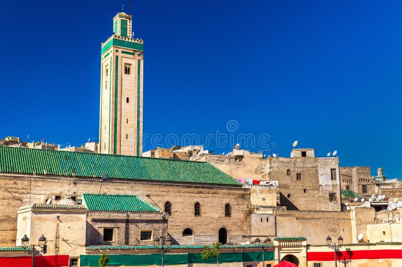 Rcif Mosque in Medina of Fes, Morocco Stock Image - Image of downtown ...